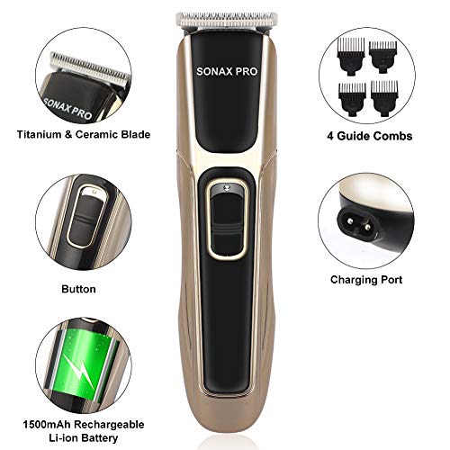 Hair Clippers for Men Professional Cordless Electric Clipper Haircut Beard Hair Trimmer Kit USB Rechargeable Head Shaver Self-Sharpening