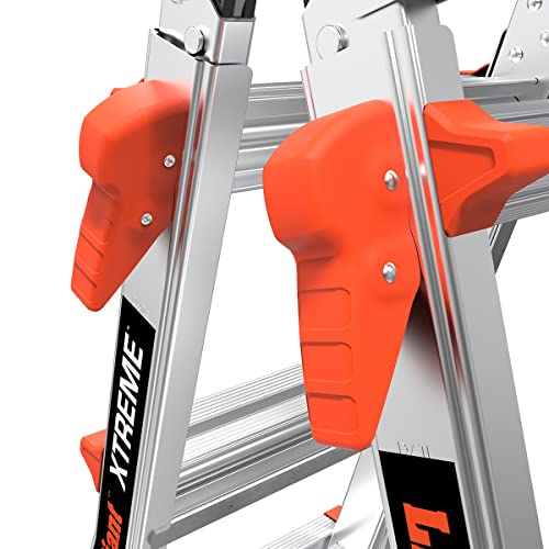 Little Giant Ladder Systems Xtreme 2.0, M17, 17ft, Multi-Position Ladder with Trestle Brackets and Ratchet Levelers, Aluminum, Type 1A, 300 lbs Weight Rating, (12817-801)