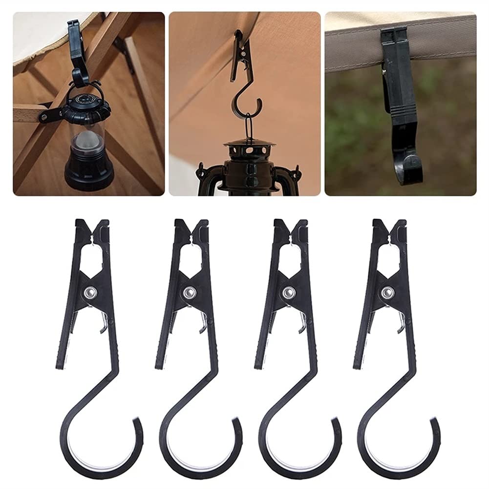 LMMDDP 4 Pcs/Set Outdoor Tent Canopy Cloth Clip Hook Holder Portable Multifunctional Tool Tent Pegs Camping Accessories