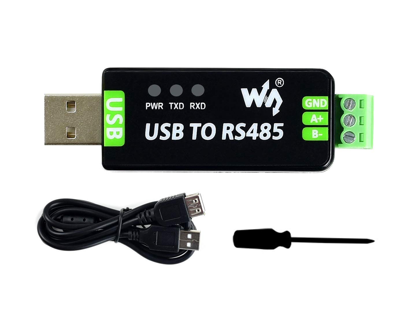 Industrial USB to RS485 Converter Adapter Original FT232RL and SP485EEN Chip, Lightningproof Tube, Resettable Fuse, ESD And TVS Protection Circuits,Supports Mac, Linux, Android, WinCE,Windows