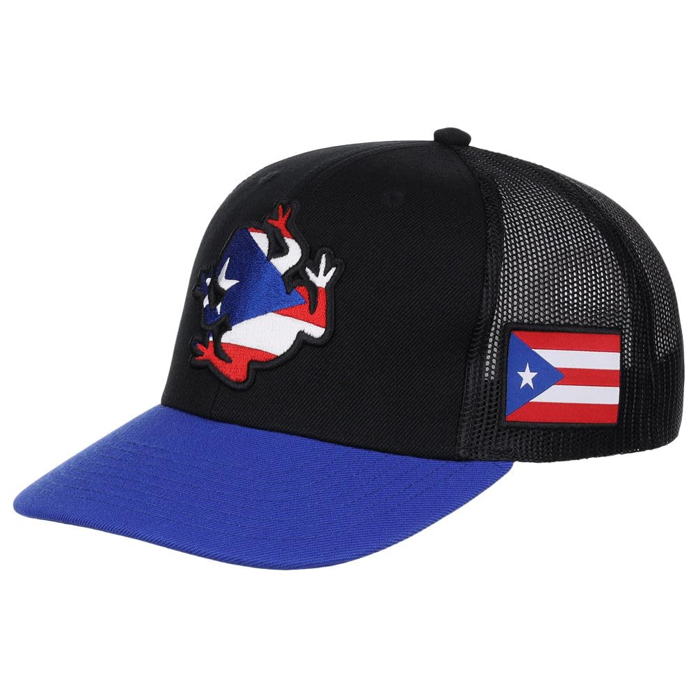 Local Crowns Puerto Rico Rubber Patch Puerto Rico Flag Fill Performance Cap, Black
