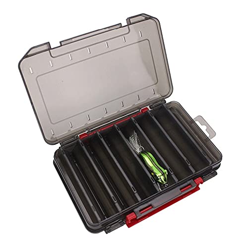LMMDDP Double-layer Plastic Fishing Bait Box Double-layer Fishing Tackle Box Double-sided Fishing Tackle Box