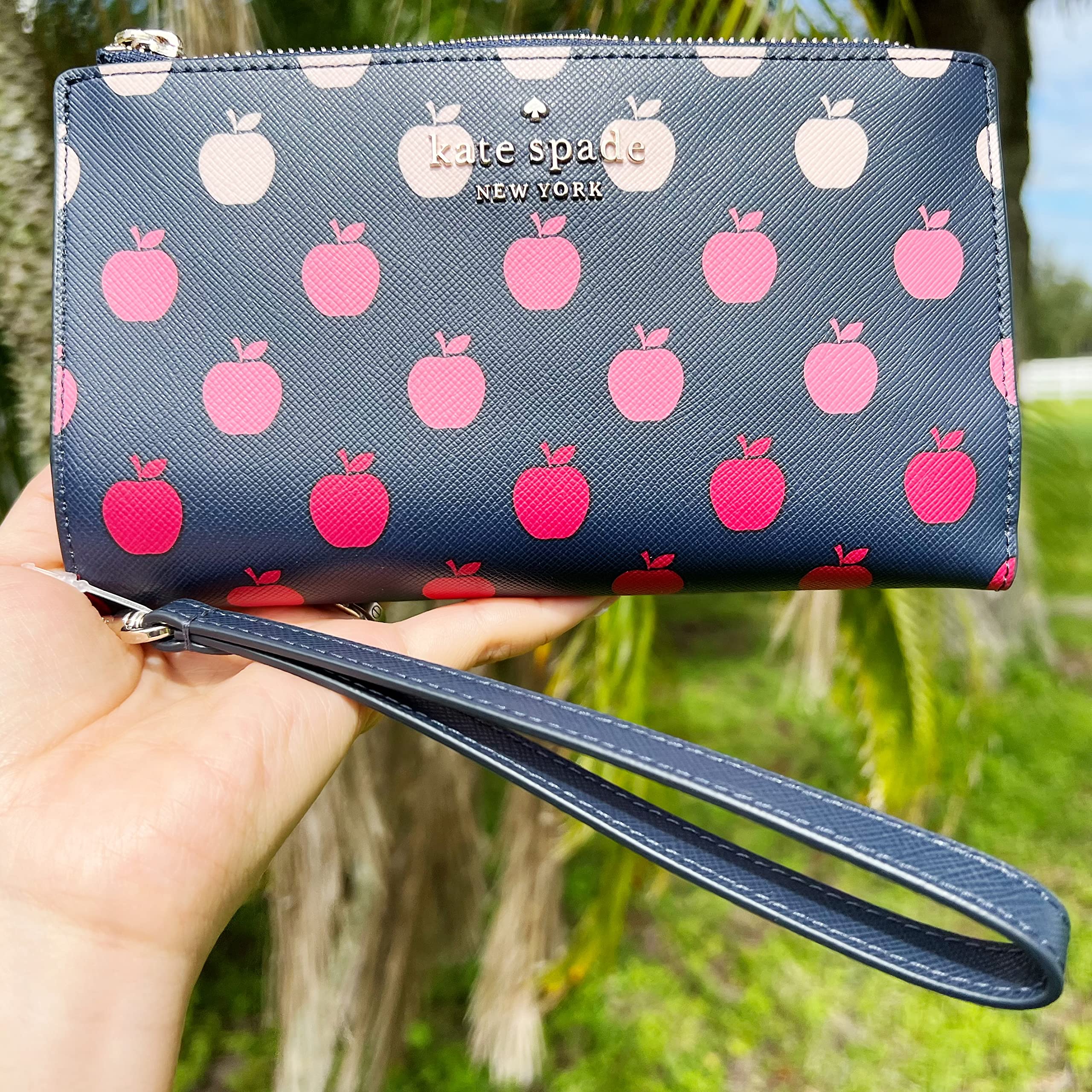 KATE SPADE STACI PHONE WALLET WRISTLET ORCHARD DEGRADE IN BLUE MULTI