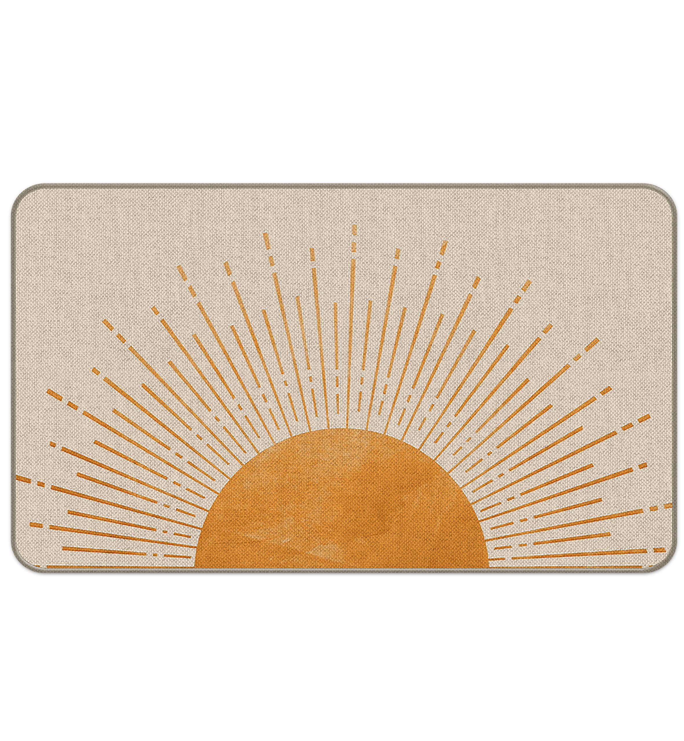 MIXDING Boho Sun Sunrise Sunset Sunshine Modern Minimalist Entrance Door Mat 17x30 Inch Doormats Decor, Bohemia Home Front Door Porch Outdoor Indoor Decorations
