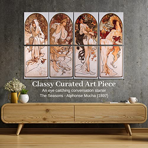 MaRoLane Products Art Acoustic Panel 8pack-Exclusive Design Sound Absorption Panels- 48"x32"x.9" (The Seasons - Alphonse Mucha (1897))