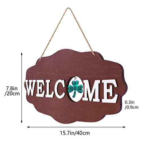 Hooqict Interchangeable Seasonal Welcome Sign Rustic Wood Wall Hanging Welcome Sign for Front Door Home Holiday Halloween Fall Christmas Valentines Decorations