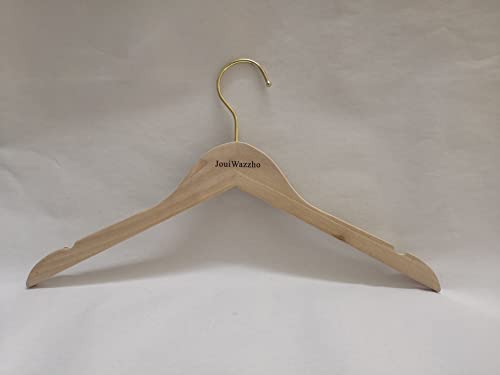 JouiWazzho -Clothes hangers, Natural Finish Super Sturdy and Durable Wooden Hangers