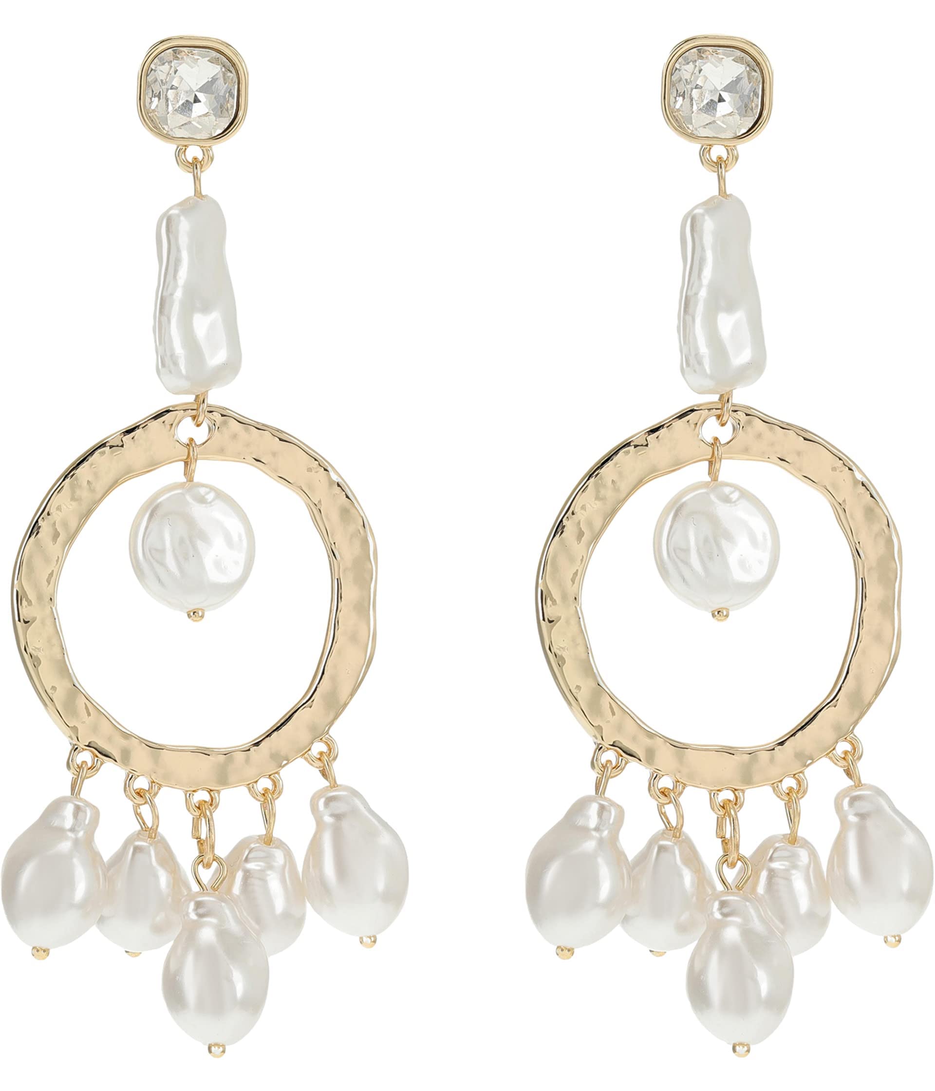 Lilly Pulitzer Seaside Soleil Earrings for Women - Gold-Tone Construction with Pearl Accent, and Seaside Soleil Design Gold Metallic One Size One Size