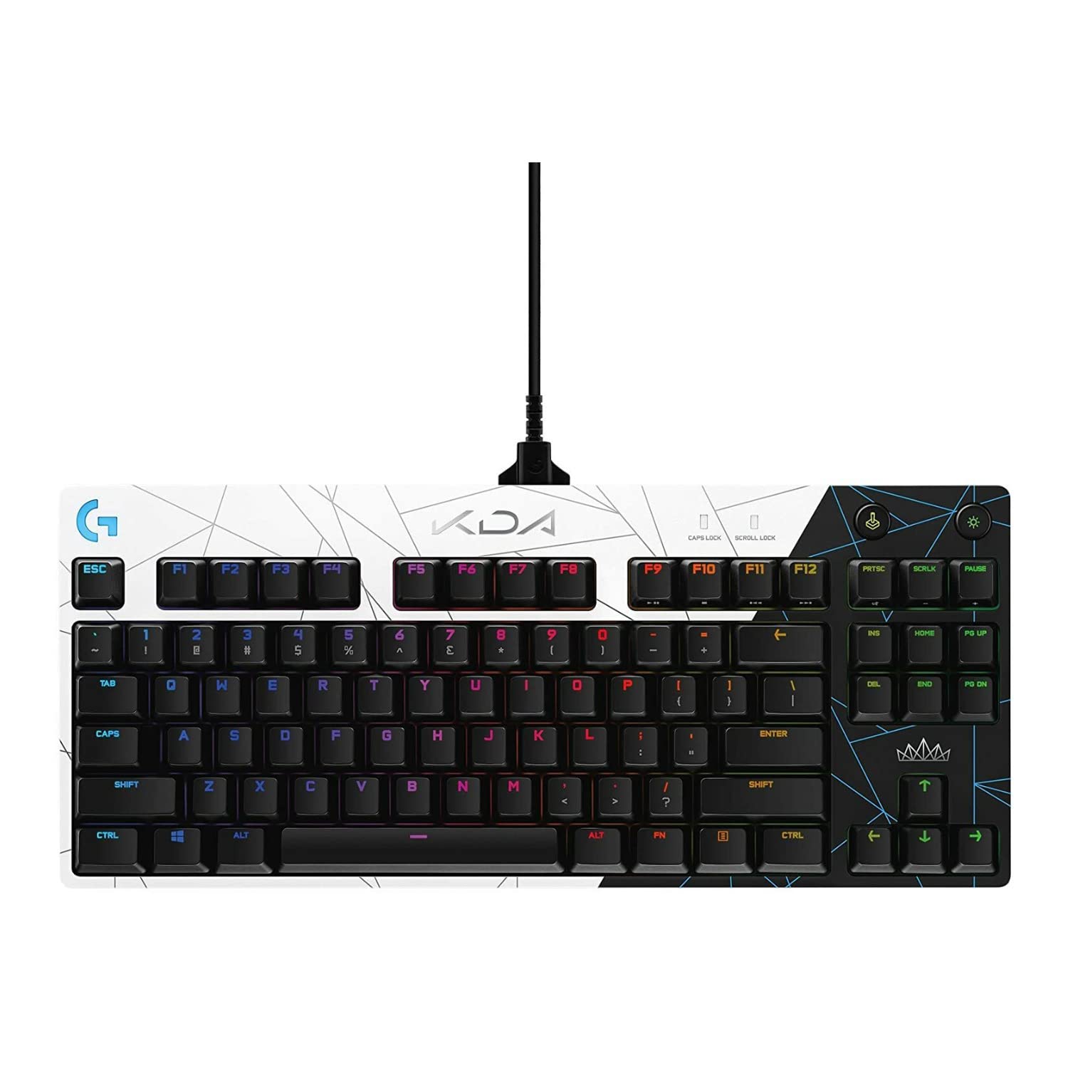Logitech G PRO Wired Mechanical GX Brown Tactile Switch Gaming Keyboard (K/DA White Edition) Bundle with MX Palm Rest and USB 3.0 Hub (3 Items)