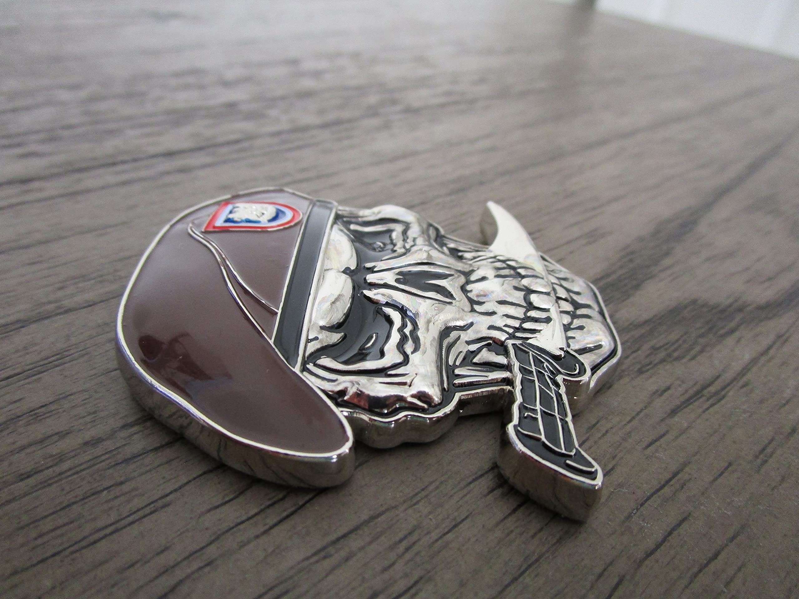 Oneworldtreasures United States Army 82nd Airborne Division Beret Skull Death from Above Challenge Coin