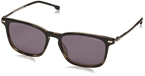 Hugo Boss Men's Boss 1020/S Polarized Rectangular Sunglasses, Black Grey Horn, 54mm, 18mm