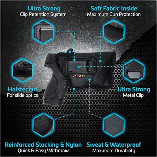 Houston Gun Holsters IWB Optical Gun Holster by Houston Eco Leather Concealed Carry Soft Material FITS Black CHPP-57GL-RH CHPP-57GL-RH