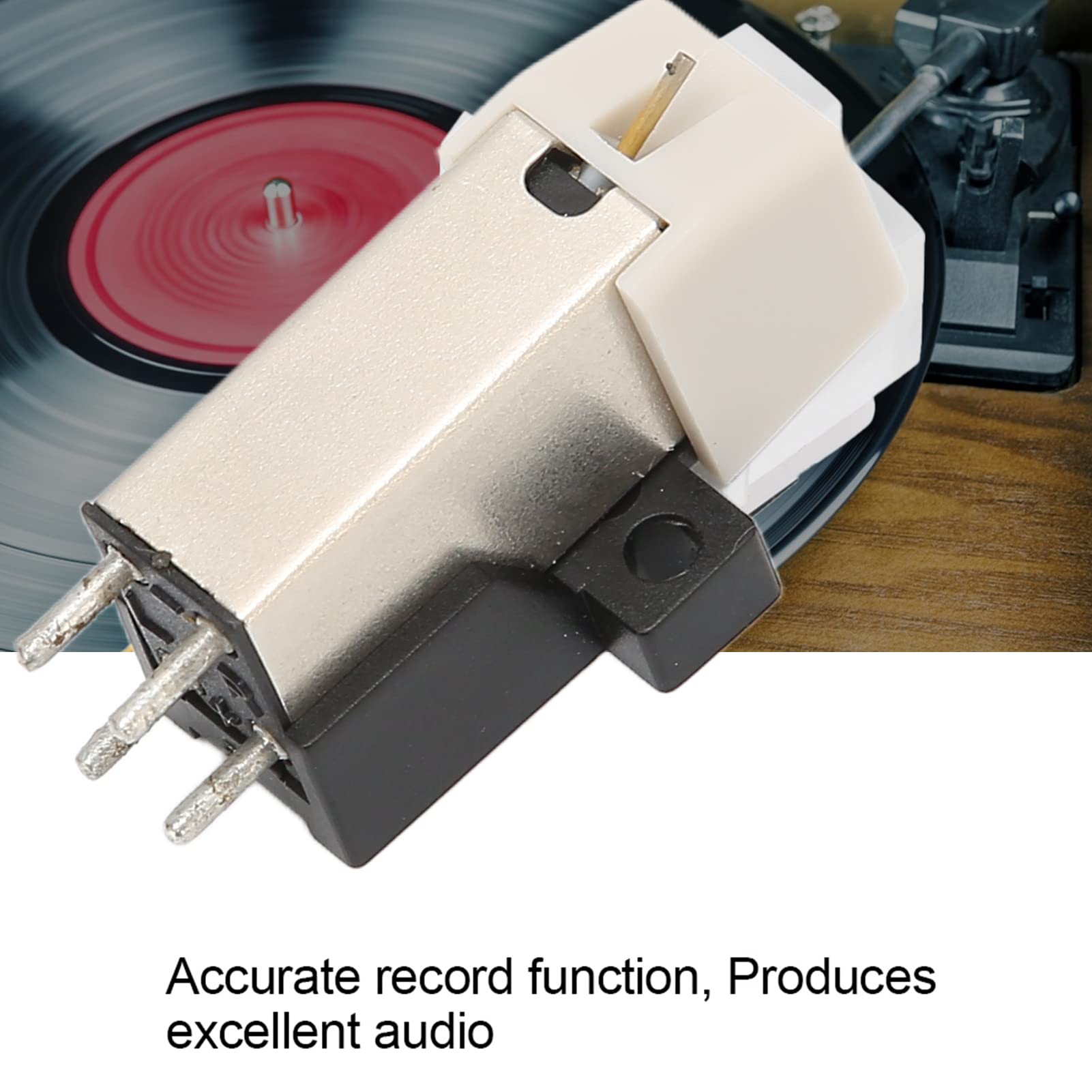 Hakeeta Turntable Cartridge, Phono Cartridge w/Stylus, Mount Phonograph Cartridge for Turntable Record Player, Turntable Cartridge with Elliptical Stylus