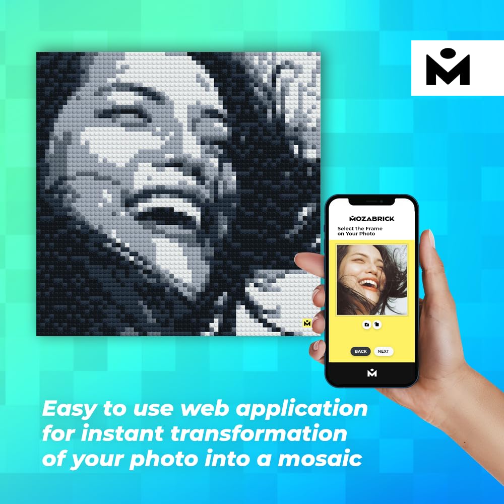 MOZABRICK Photo Construction Set Model Color M (20 inch x 30 inch) - Transform Any Picture into a Mosaic Wall Art Using Our Constructor and Web App