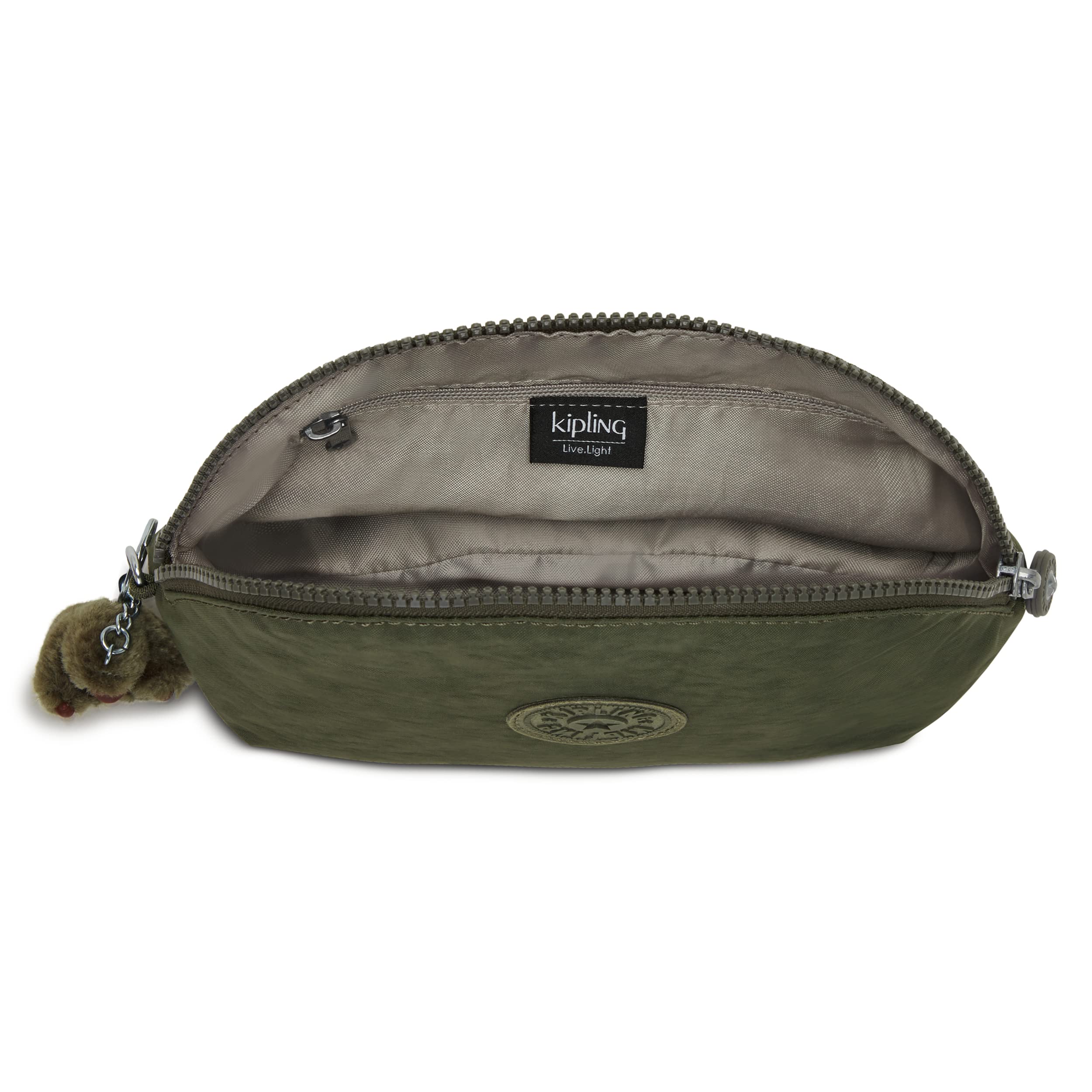 Kipling Womens Women's Zadok Pouch, Lightweight, Organize Accessories, Slip Compartments, Top Zip Closure, Nylon Pouch, Jaded Green Tonal, 8 L x 6.38 H 3.75 D US