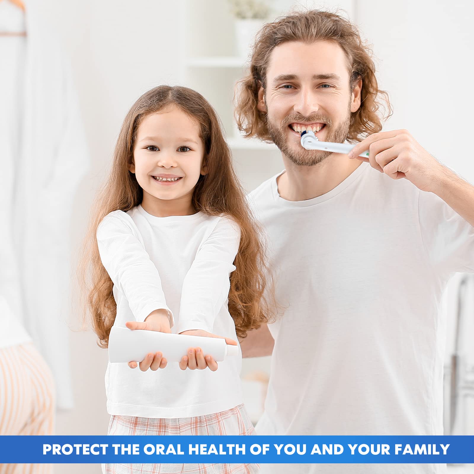 Nuenen 32 Pieces Toothbrush Heads Compatible with Oral B, Electric Toothbrush Replacement Heads Soft Bristles Brush Heads Refills, 4 Assorted Styles