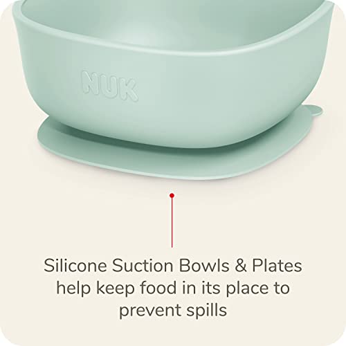 NUK Silicone Baby Suction Plates, Durable Suction Feature Helps Reduce Spills, Microwave & Dishwasher Safe, BPA-Free, Pack of 2