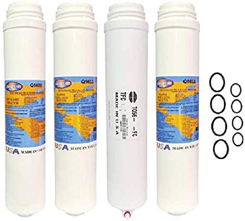Omnipure Q5605, (2) Q5633, and Membrane Replacement Sediment Carbon Filter Cartridge Set w/ 50 GPD Membrane for Purotwist 4000 plus Small and Large Head O-Rings by IPW Industries Inc.