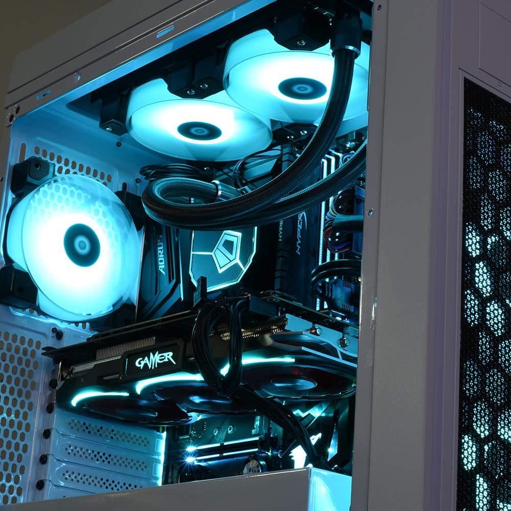 ID-COOLING DF-12025-ARGB Trio PC Case Fan 120mm CPU Cooling Fan Addressable RGB Case Fan 5V ARGB MB Aura Sync PWM Fan for CPU Cooler/Raidator/PC Chassis(Remote Control Included)