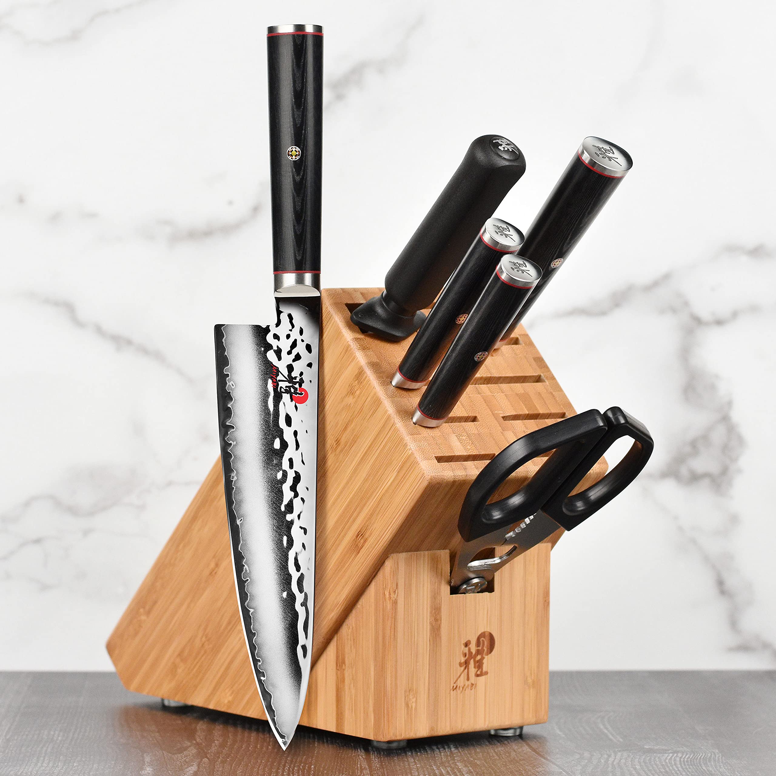 Miyabi Mizu SG2 Knife Set, 7 Piece with Bamboo Block
