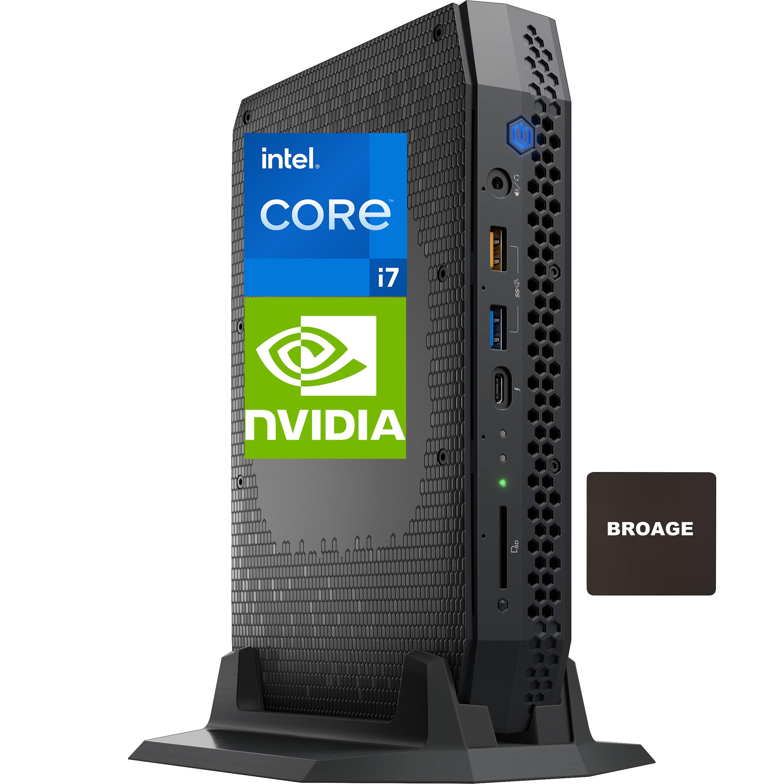 Intel NUC 11 Enthusiast NUC11PHKi7 Barebone Business Mini PC Kit Desktop Computer, Core i7-1165G7, GeForce RTX 2060 6GB, No RAM, No Storage, WiFi 6, Bluetooth 5.2, No OS, BROAG Mousepad