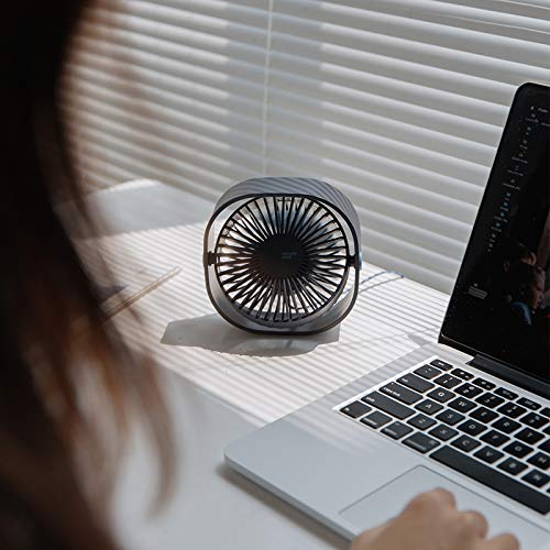 hopeme 4'' Desk Personal Fan with 3.8ft USB Cable, 3 Speeds and 360° Rotatable Vertically Blue Color Mini Small Fan, Quiet Operation and Strong Wind,Suitable for Office Home(Blue Color)