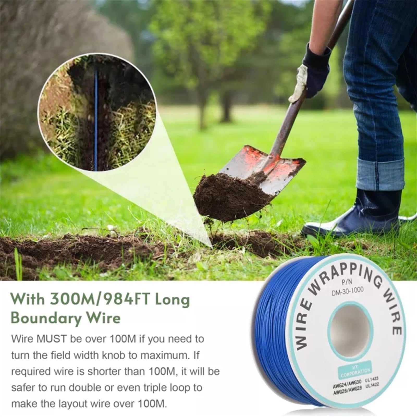HOFCIOYT Electronic Pet Fencing System Wireless Electric Dog Fence System Underground/In-ground Electronic Pet Containment System Max. 5000㎡ Adjustable Effective with One Battery-operared Training,fo