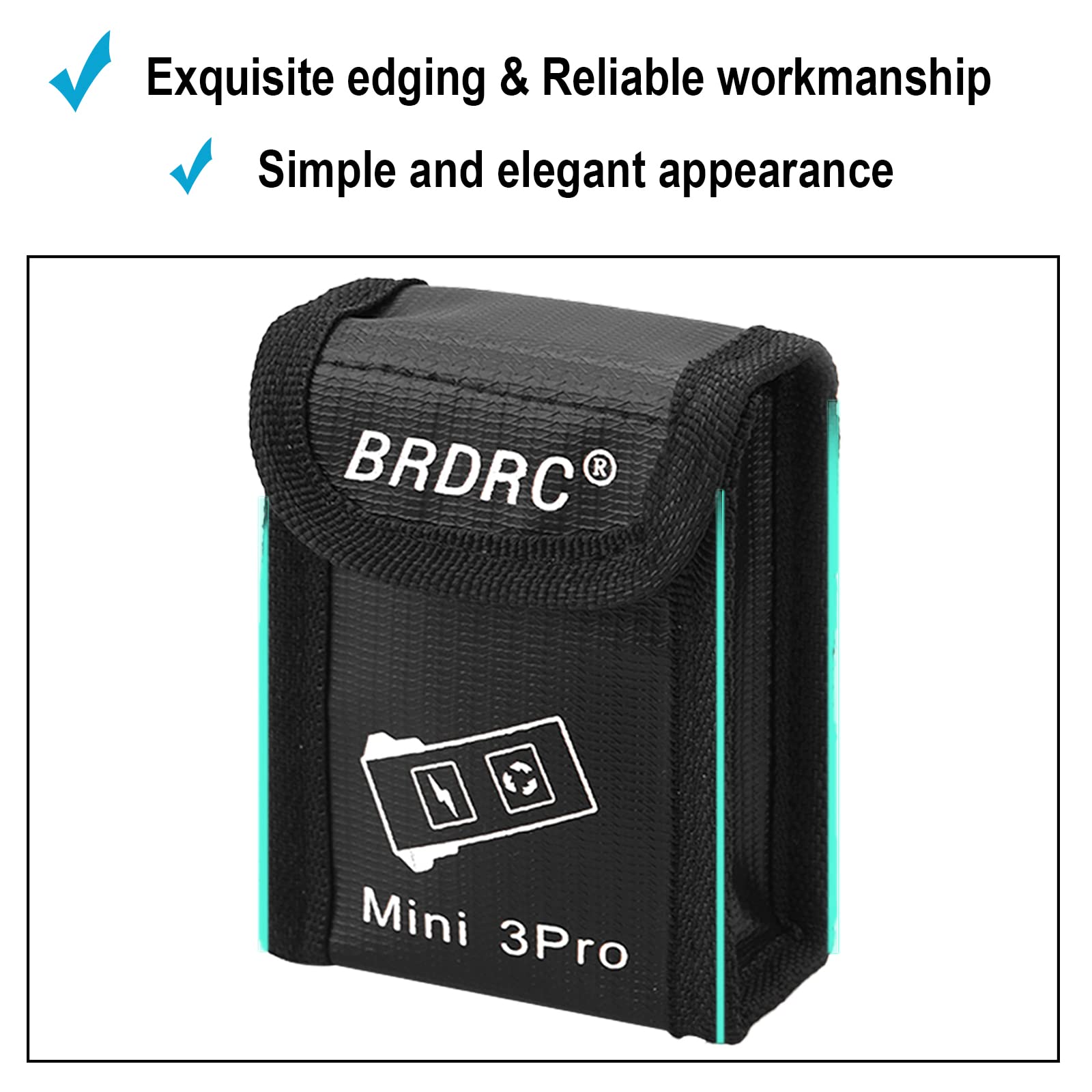 O'woda Mini 4 Pro Individual Battery Bags, Lipo Battery Storage Bags Fireproof Explosion-Proof Lipo Safety Sack Small Battery Case Charge Protection for DJI Mini 4 Pro/Mini 3/ Mini 3 Pro (3 Pcs)