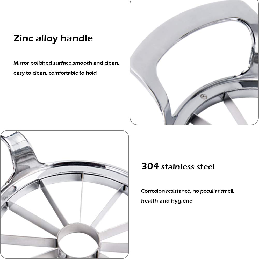 LIIGEMI Apple Slicer,12-Blade Extra Large Apple Corer,Easy to Use, Time-Saving, Heavy Duty Stainless Steel Apple Cutter and Divider
