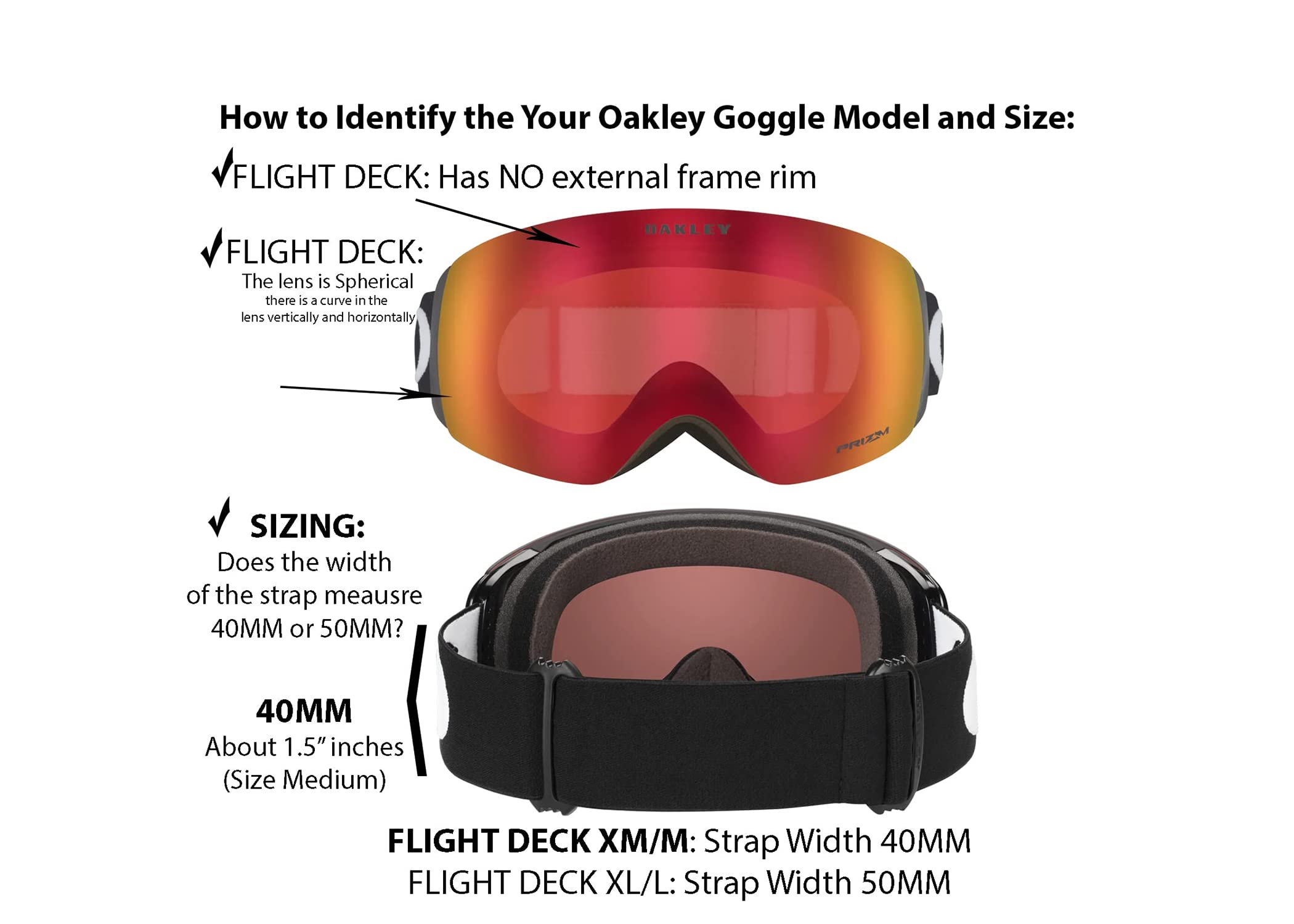 Oakley Flight Deck Medium Prizm Rose Gold REPLACEMENT LENSES OO7064 Ski Goggles For Men For Women + BUNDLE with Designer iWear Eyewear Kit…