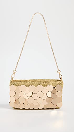 Lele Sadoughi Women's Gema Disco Top Zip Shoulder Bag, Gold, One Size