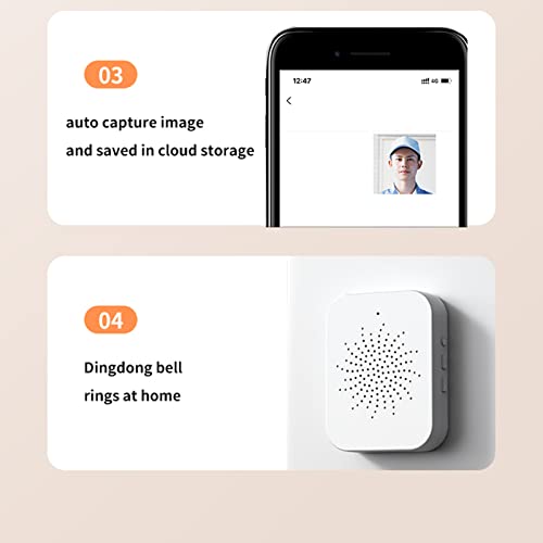 Intelligent Visual Doorbell Smart Wireless Remote Video Doorbell Hd Night Vision Home Two-Way Intercom Remote Monitoring Capture WiFi Rechargeable Security Door Doorbell