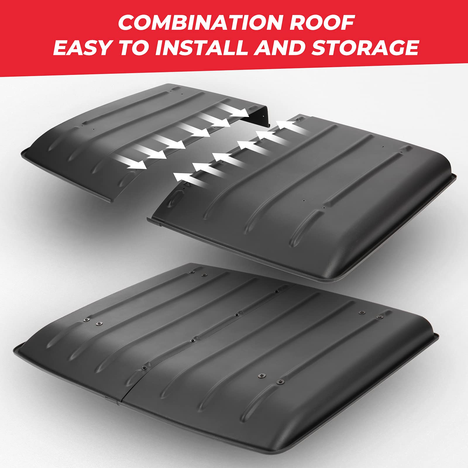 Kemimoto Mule 600 610 Roof Compatible with Kawasaki Mule 610 600 4X4 SX 4X4 2005-2022 Plastic Roof Top, Replace OEM #KAF600-005B