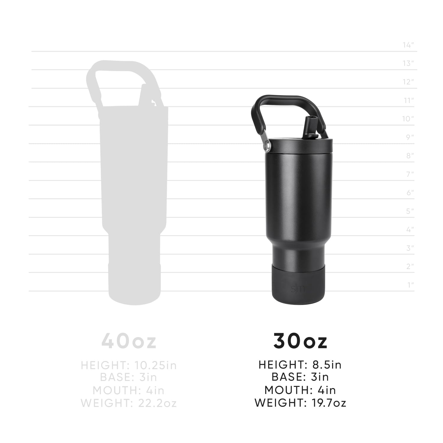 Simple Modern Trek Pivot | 30oz Flip Straw Tumbler with Handle | Water Bottle & Boot | Interchangeable Straw & Chug Lids | Insulated Stainless Steel Jug | Gym Sports Outdoors | Supersonic Blue