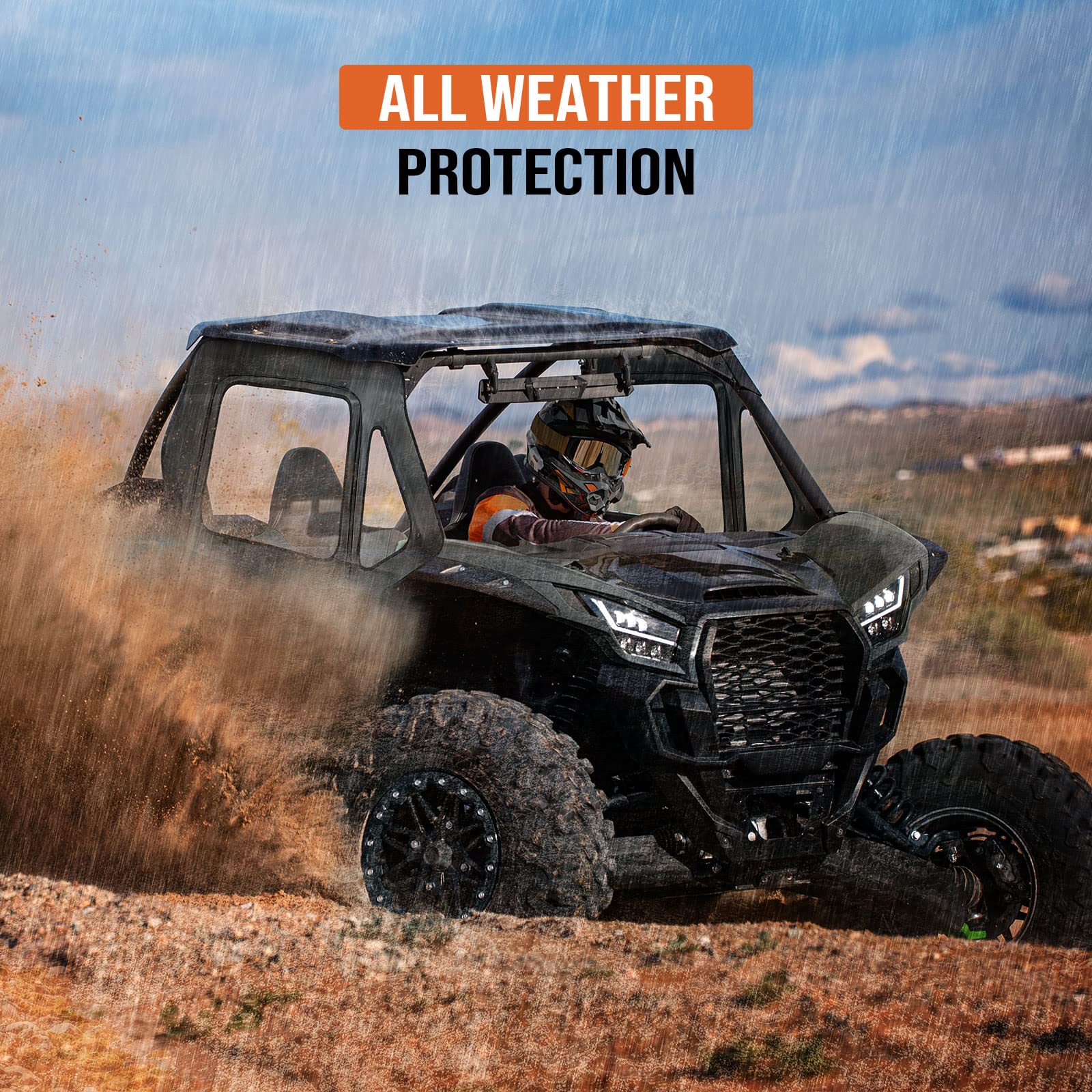 Kemimoto UTV Soft Upper Door Set Compatible with Kawasaki Teryx KRX 1000 2020-2023 UTV Door Enclosure Kit Clear Side Windows Full Windshield, Replace 99994-1298 Accessories
