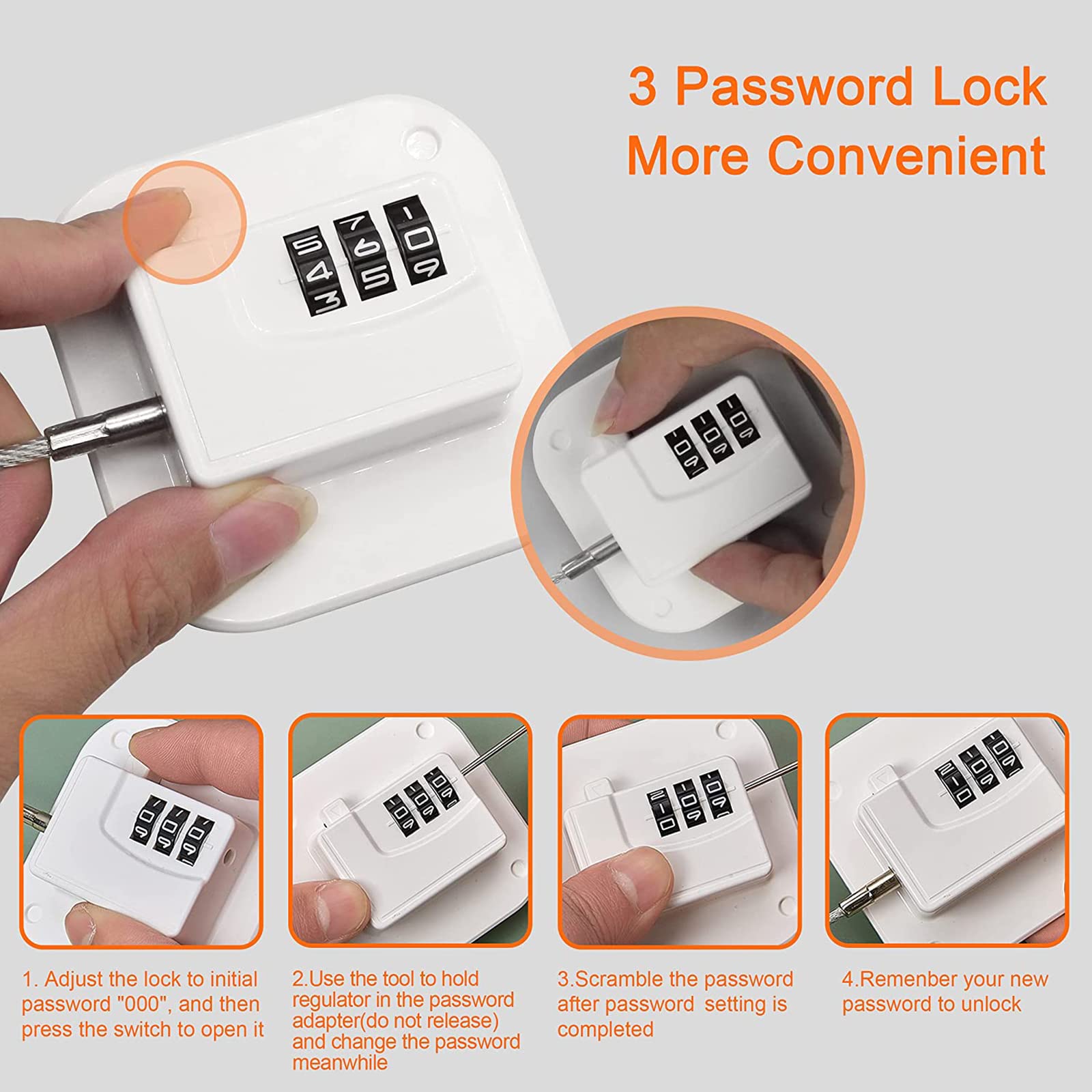 Refrigerator Locks, Child Locks for cabinets, Combination Locks Sticky Pantry Suitable for Children Adults Drawers freezers Windows Closets, etc. as Required (Pack of 2)