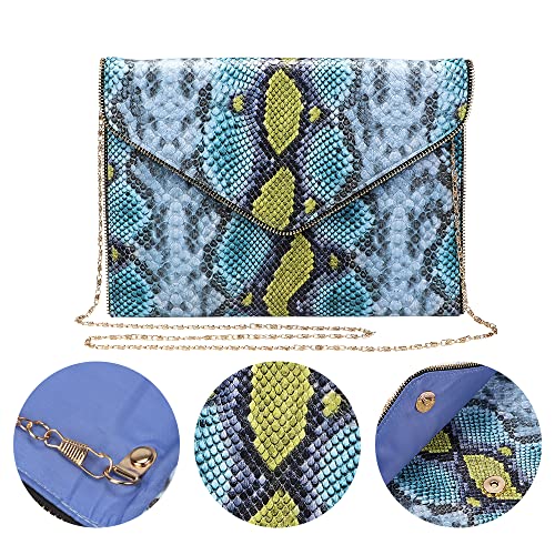 kencome Clutch Purses For Women Crossbody Shoulder Bag Animal Pattern PU (Klein Blue)