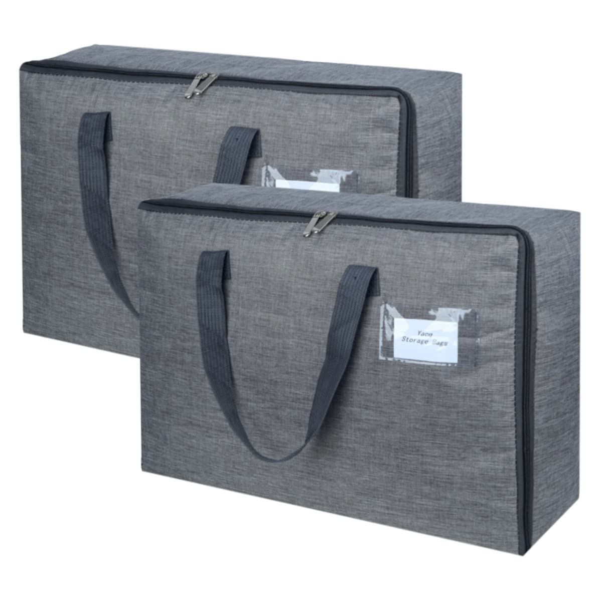 YACQ 2 Pack Large Moisture-Proof Storage Moving Travel Bag for Comforter Pillow Blanket Quilt Bedding Clothes/Water-Resistant Linen Fabric/Storage Container for Closet Under-Bed