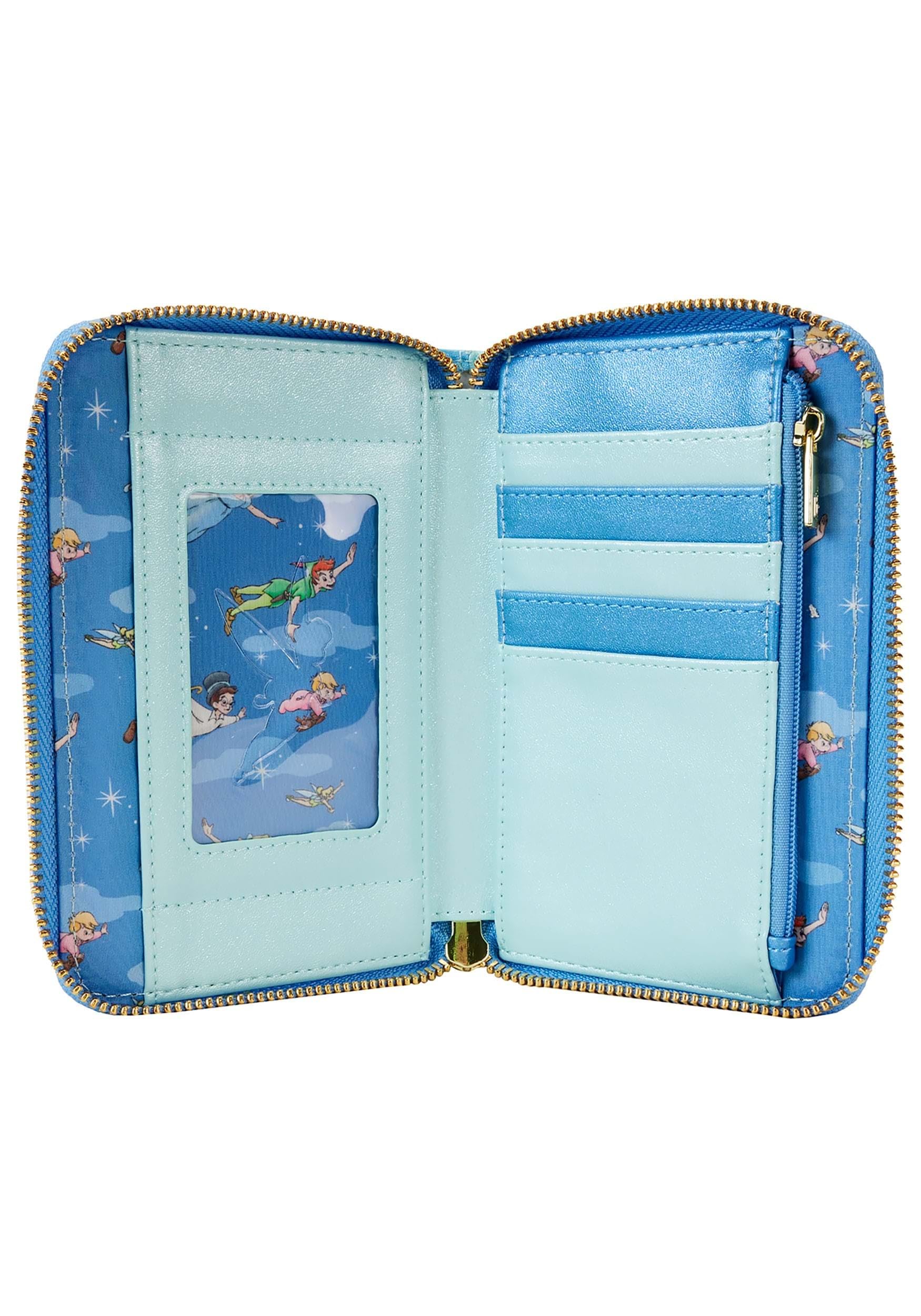 Loungefly Peter Pan You Can Fly Glow Zip Around Wallet Standard