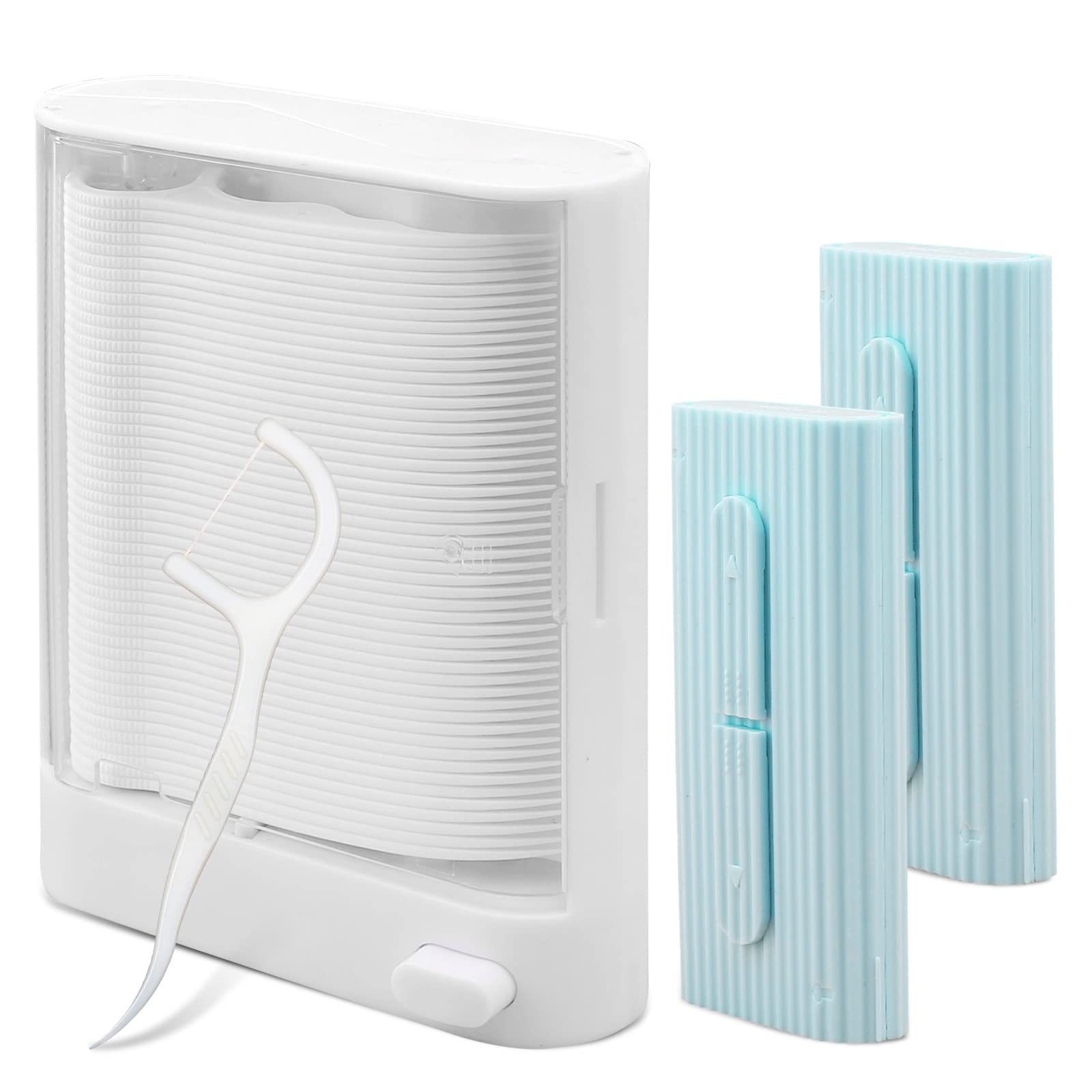 Portable Dental Floss Picks, Dental Floss Picks Dispenser, Automatic Travel Case Floss Dispenser, Dispenser Refillable Floss Box Dental Floss Case with Flossing for Teeth Cleaning