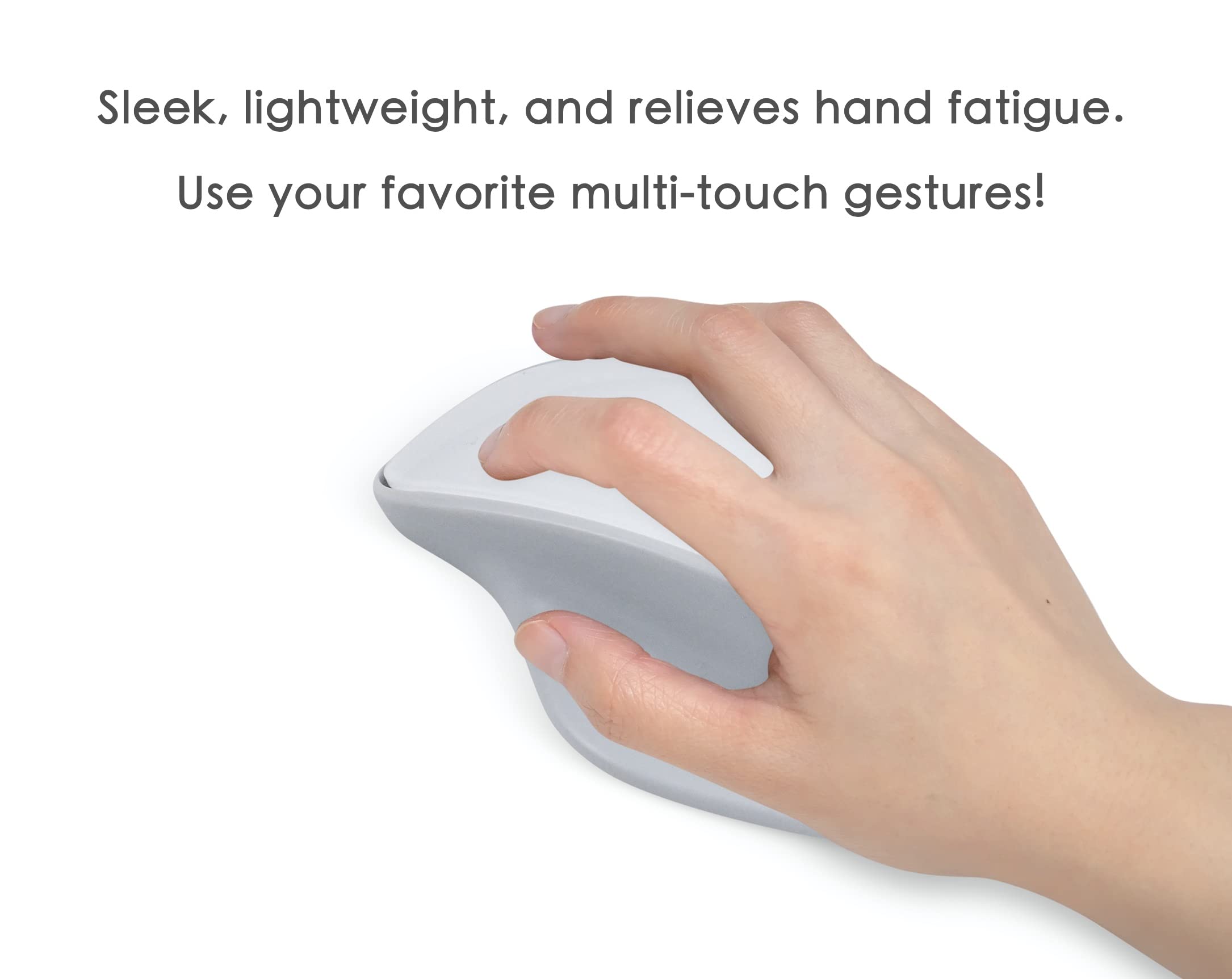 MouseBase Ergonomic Base for Apple Magic Mouse 2, Increased Comfort and Control (Light Gray)