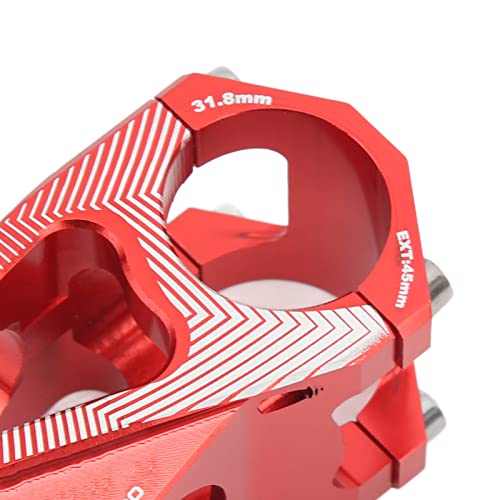 Kadimendium Road Bike Stem, Aluminum Short Handlebar Stem Non Slip Comfortable Ride Hollow Design CNC Process for Outdoor Riding(Red)