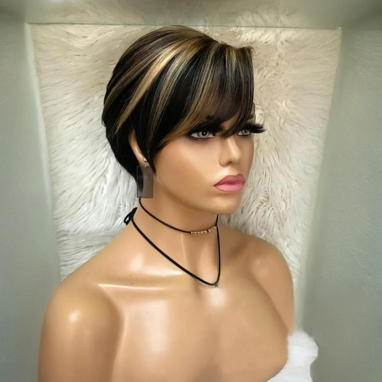 ReHebbe Pixie Cut Wigs for Black Women 99J/613 Blonde Color Short Cut Human Hair Wigs