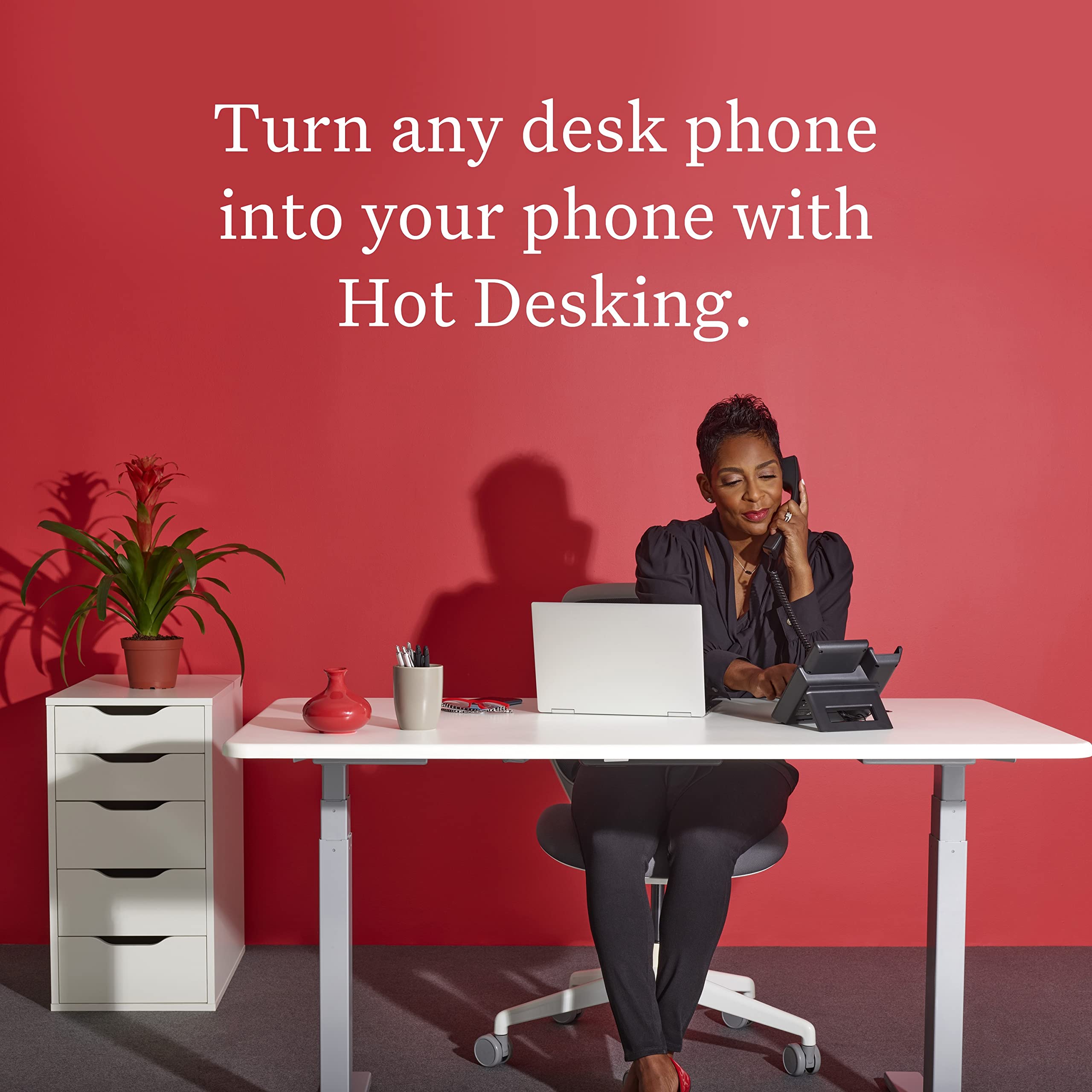 Ooma Office DP1-O Business Desk Phone –Connects wirelessly to Ooma Office base station. Works with Ooma Office cloud-based VoIP phone service for small business, Black.