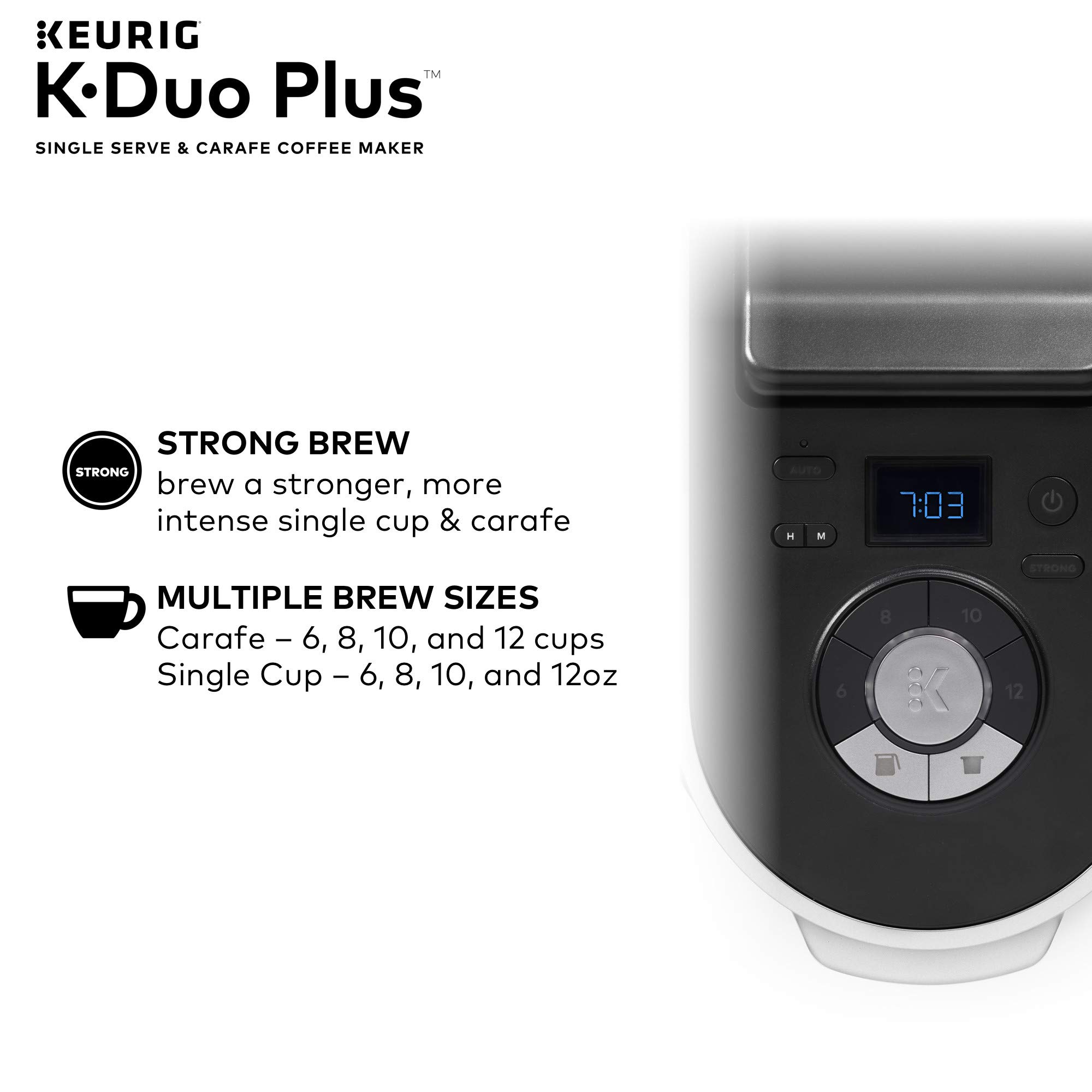 Keurig K-Duo Plus Coffee Maker, Single Serve and 12-Cup Carafe Drip Coffee Brewer, Black + Starbucks K-Cup Coffee Pods β Blonde, Medium & Dark Roast Variety β 1 Box (40 Pods Total)