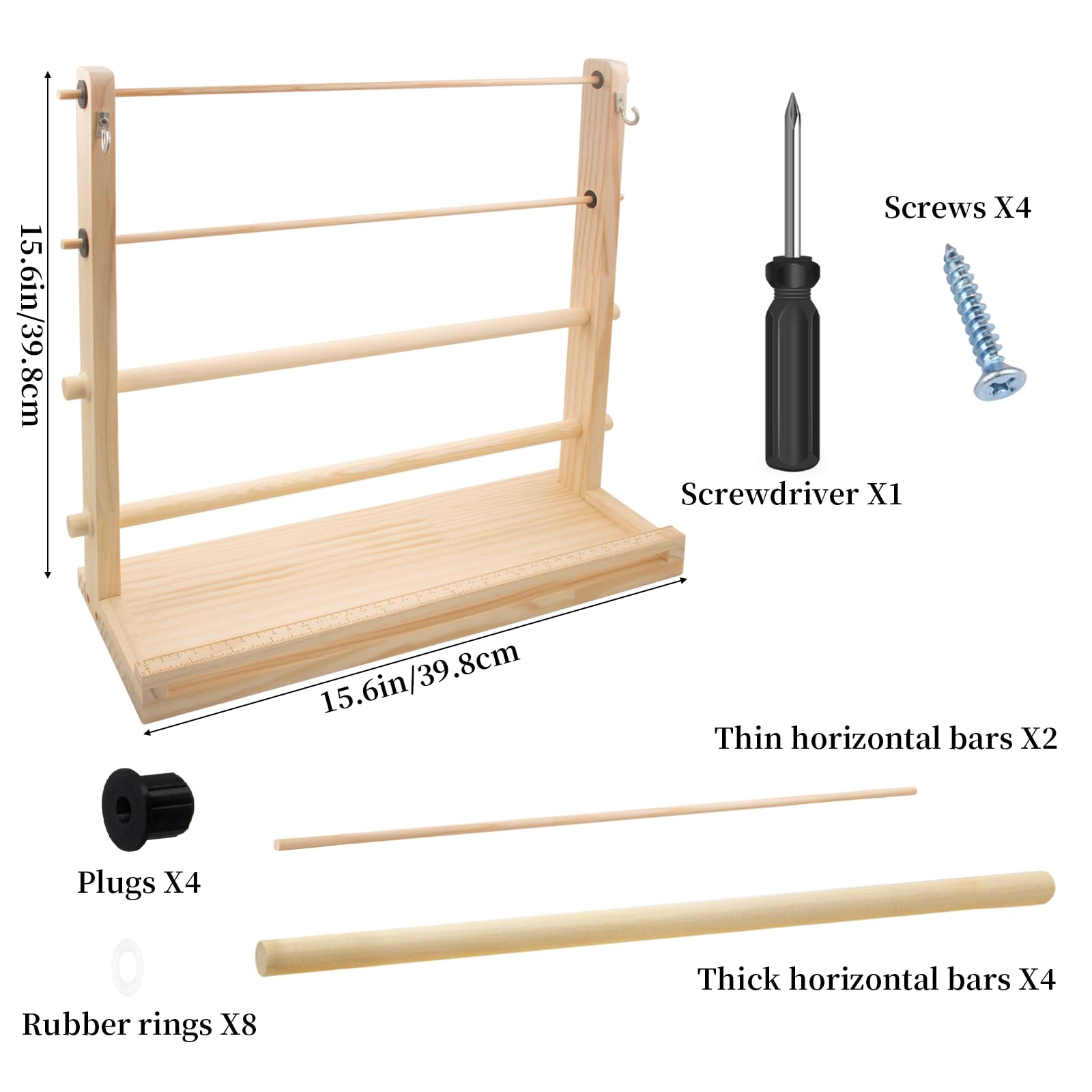 Ribbon Spool Storage Rack, Sewing Thread Holder Organizer for Wreaths, Mesh, Crochet, Tape, and Craft Florist Wrapping