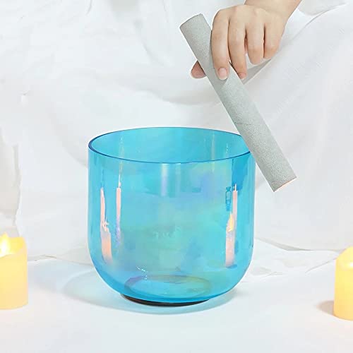 N/A 7" 432Hz Clear Crystal Singing Bowl Transparent Colorful Crystal Bowl Transparent Music Bowl (Color : Note E)