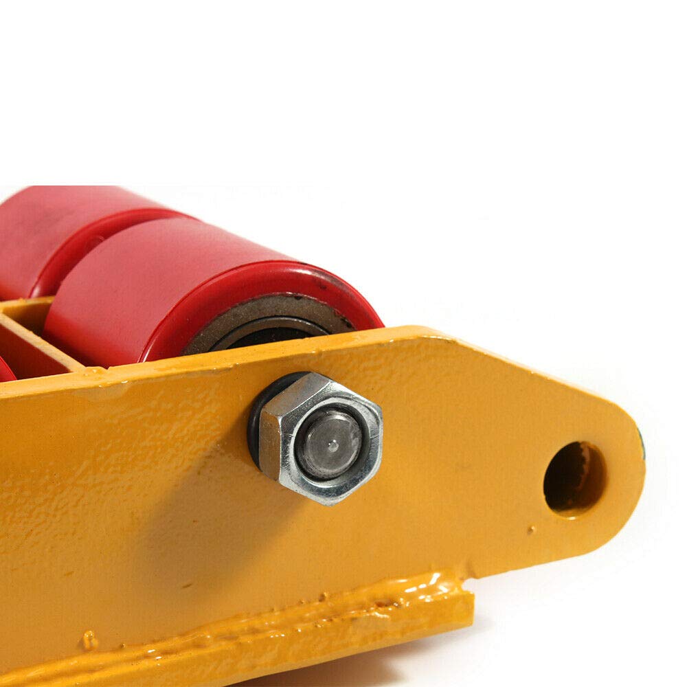 Heavy Duty Machine Dolly Skate Machinery Roller Mover Cargo Trolley 6 Ton 13200lb, with Steel Rollers Cap 360 Degree Rotation Rotating Cover Mobile Equipment