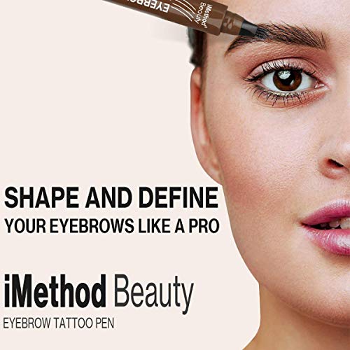 iMethod Eyebrow Pen - Upgrade Eyebrow TattooPen, Eyebrow Makeup, Long Lasting, Waterproof and Smudge-proof, Dark Brown