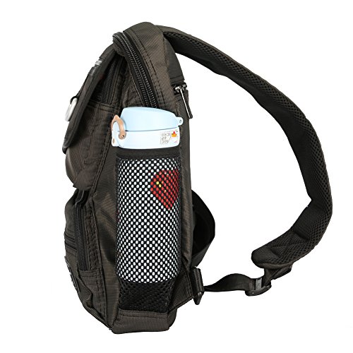 Vanlison Sling Bag Chest Shoulder Backpack Crossbody Multipurpose Daypack For Men Women Black